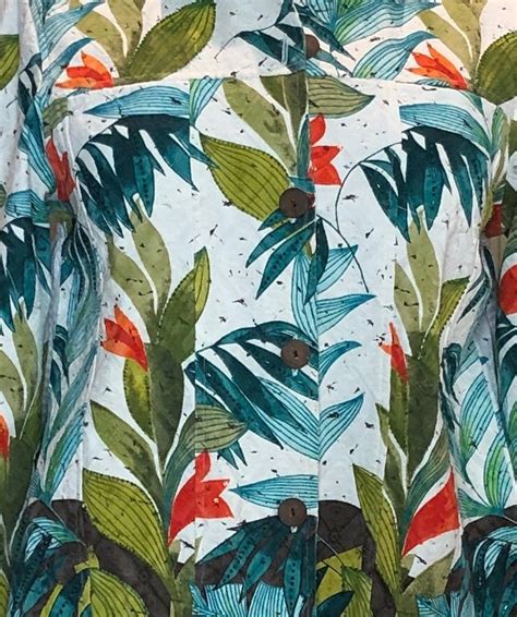 Womens Duster Jacket Green Tropical Graphic Jacket Upcycled Etsy