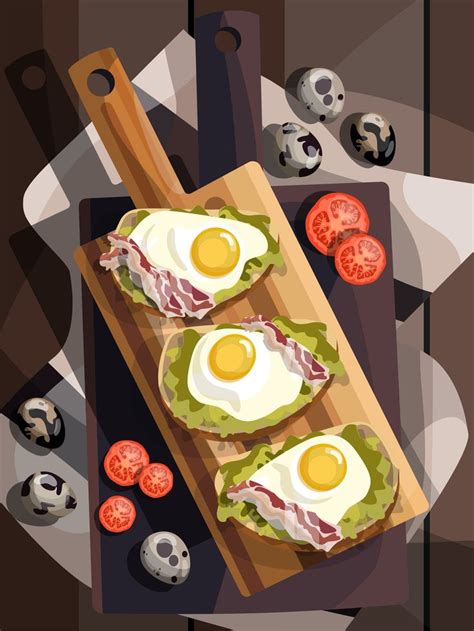 Delicious Breakfast Sandwiches with Bacon and Eggs