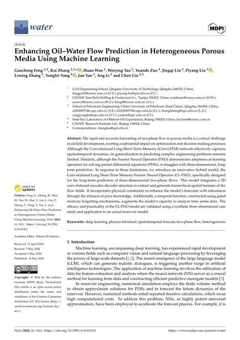 Pdf Enhancing Oilwater Flow Prediction In Heterogeneous Porous Media Using Machine Learning
