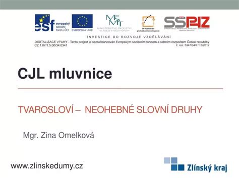 PPT - Tvarosloví – neohebné slovní druhy PowerPoint Presentation, free download - ID:6354758