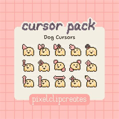 Dog Cursor Pack Cute Mouse Cursors For Windows Digital Download Etsy