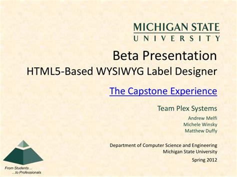[ppt] Beta Presentation Html5 Based Wysiwyg Label Designer The Capstone Powerpoint
