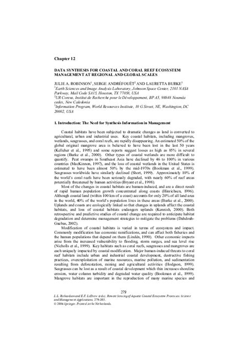 pdf data synthesis for coastal and coral reef ecosystem management at