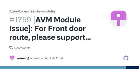 Avm Module Issue For Front Door Route Please Support Multiple