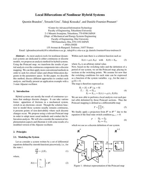 Pdf Local Bifurcations Of Nonlinear Hybrid Systems