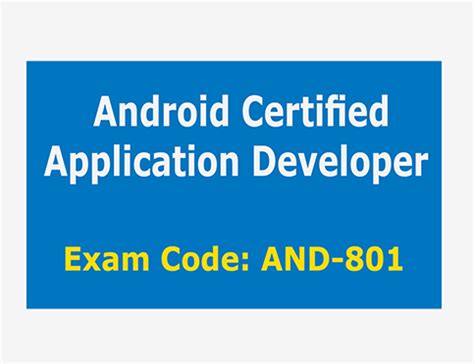 Android Course Exam Certificate Training Development Certified