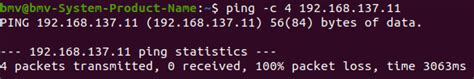 networking unable to ping ip of device connected by ethernet on