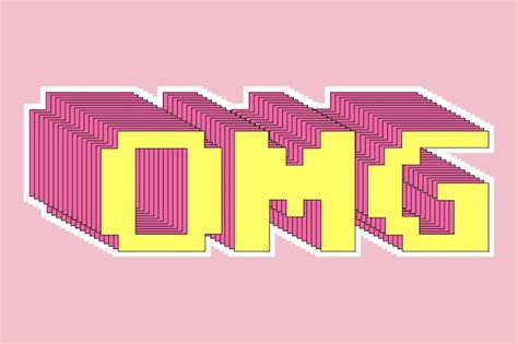Premium Vector | Vector omg text style effect design