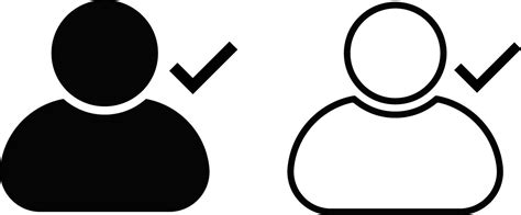 Profile With Checkmark Icon Set Checked User Account Approved Profile User Accept Icon Symbol