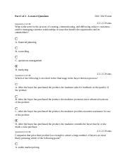 Online Exam Intro To Buss Part Of Lesson Questions Question Of