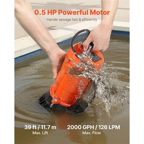 Vevor 12 Hp Submersible Trash Pump 2000 Gph 120v Cast Iron Submersible
