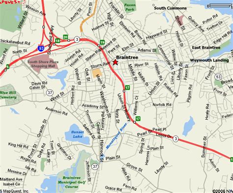 Braintree Masachusetts Braintree City Map