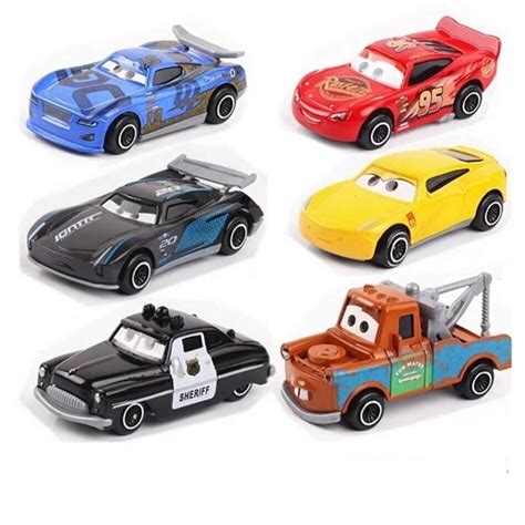 6pcsset Disney Pixar Cars 3 Toy 155 Diecast Vehicle Metal Alloy Cars