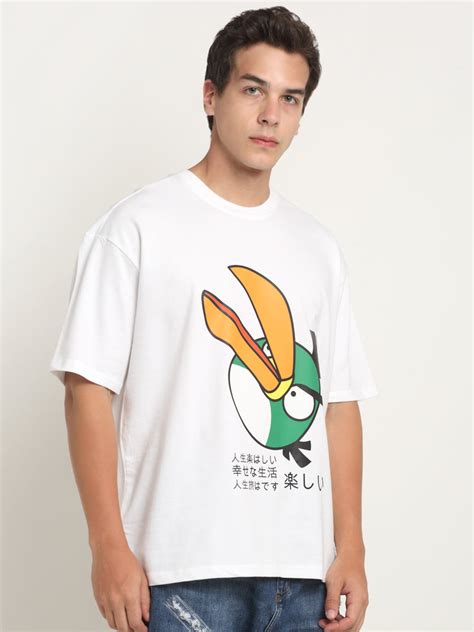 Hyper Bird White Oversized T Shirt Theorem