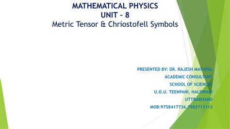 Metric Tensor And Chriostofell Symbols Docslib