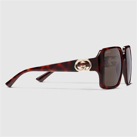 Square Frame Sunglasses In Tortoiseshell Gucci® Us