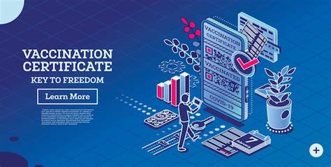 Premium Vector Vaccination Certificate On Screen Of Smartphone