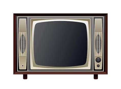 Premium Vector Retro Tv With A Wooden Frame Speakers And Knobs