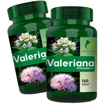 2 Potes Valeriana 100 Natural Kit 240 Cáps Fonte Verde Pote