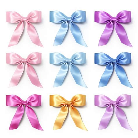 Premium Vector A Collection Of Bows With Different Colors And Colors