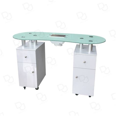 Nail Art Glass Top Manicure Table For Salon Dayjour
