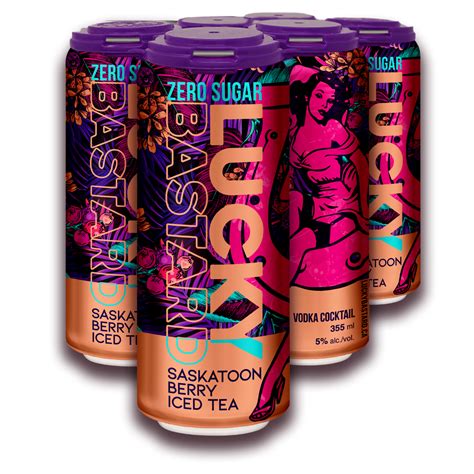 Lucky Bastard Saskatoon Berry Hard Iced Tea 6 Cans Co Op Wine Spirits