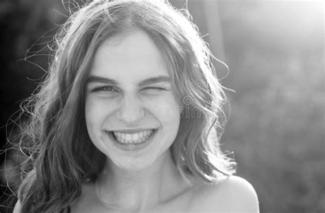 Portrait Of Young Woman Outdoor Romantic Girl With Beauty Face Teen