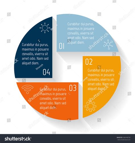 Vector Round Infographic Diagram Circular Connected Stock Vector Royalty Free