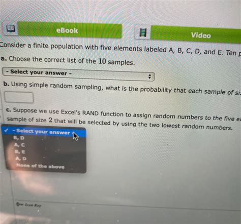 Solved Question EBook Video Consider A Finite Population Chegg Com