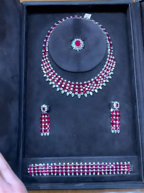 Ruby Diamond Bridal Set Luxury Jewelry Store Diamond Necklace