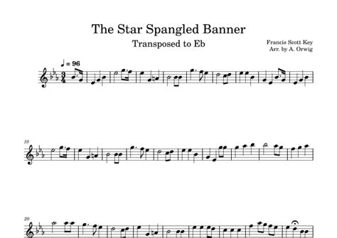 The Star Spangled Banner Arr Ashley Orwig By Francis Scott Key Sheet