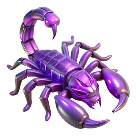 Purple Metallic Scorpion 3d Render 56283633 Png