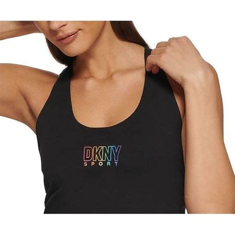 Dkny Womens Pride Logo Racerback Tank Top Black Size Medium Bed Bath