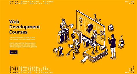 Web Development Courses Isometric Landing Page 16914483 Vector Art At