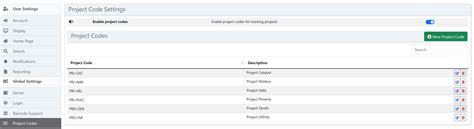 Project Codes Inventree Documentation