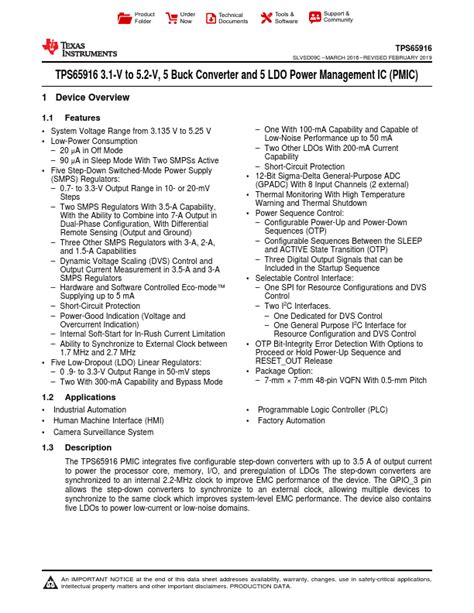 Tps65916 Datasheet Pdf 5 Buck Converter And 5 Ldo Power Management Ic
