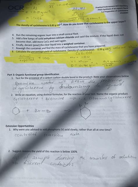 Percentage Yield R Alevelchemistry
