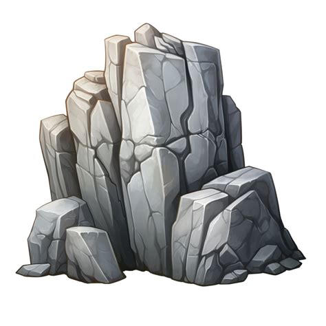 Ai Generated Grey Rock Cliff Game Asset Stone Clip Art 39853228 Png