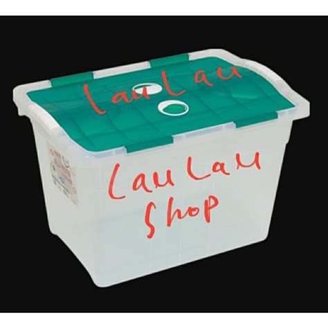 Jual Box Container Cb 45 Liter Bening Transparan Green Leaf 7873 Kualitas Shinpo Sky Cb45 Rak