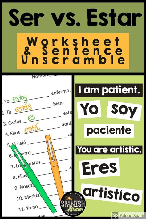Ser Vs Estar Worksheets Answer Key