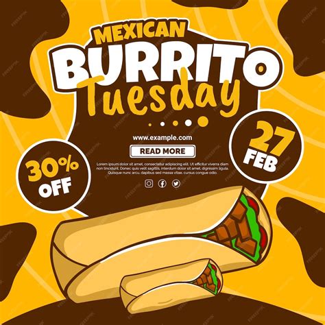 Premium Vector Latinamerican Food Mexican Food Burrito Tuesday Post