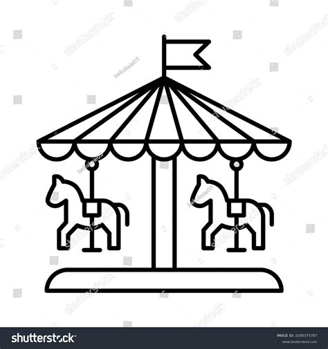 Carousel Horses Icon Vector Stock Vector Royalty Free 2200375787