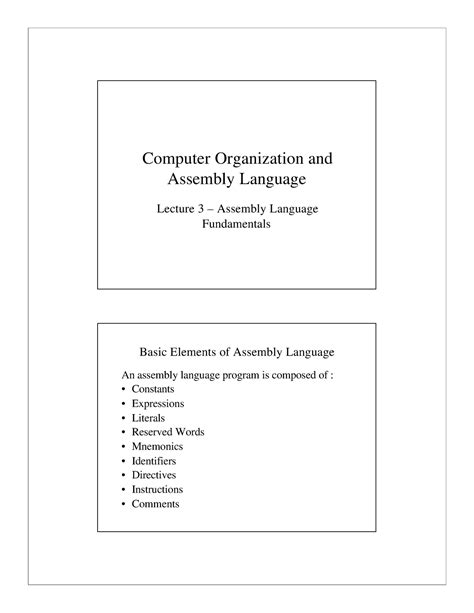 Assembly Arrays Excellent Computer Organization And Assembly