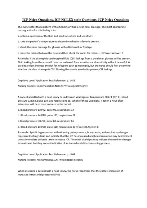 Icp Nclex Questions Icp Nclex Style Questions Icp Nclex Questions Icp Nclex Icp Nclex Style