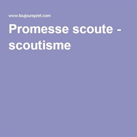 Promesse Scoute Scoutisme