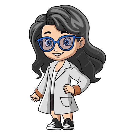 Premium Vector Cute Girl Doctor Cartoon On White Background