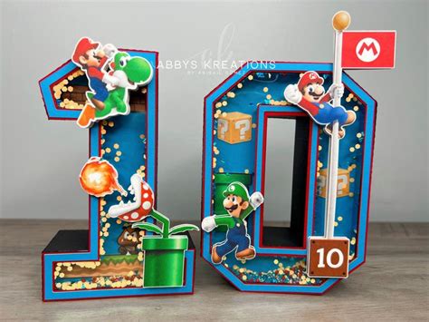 Super Mario 3d Numbers Super Mario Birthday Party Etsy Super Mario