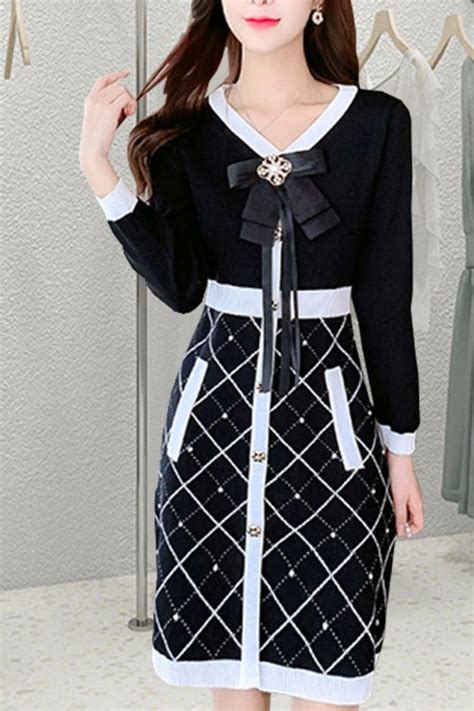 Elegant Women Dress Colourful Outfits Woman Office Casual Outfit