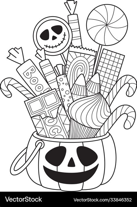 Halloween Candy Coloring Pages Free