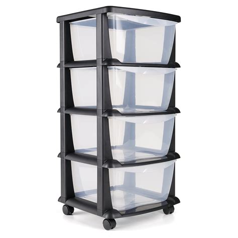 Buy Plastic Storage Drawers On Wheels Sturdy Durable 4 Plastic Drawer